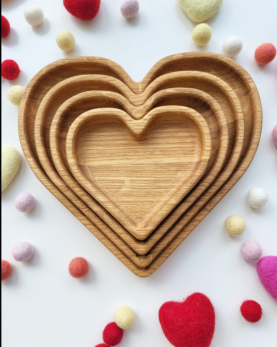 Valentines Day Gift Wooden Heart Shaped Trays Sensory Sorting Tray ...