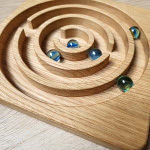 Wooden Maze Labyrinth Game Educational Toy Gift for Kids Waldorf Marble ...