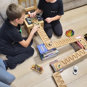 Gift for Kids Wooden Marble Run Race Marble Winding Track Set Wooden ...