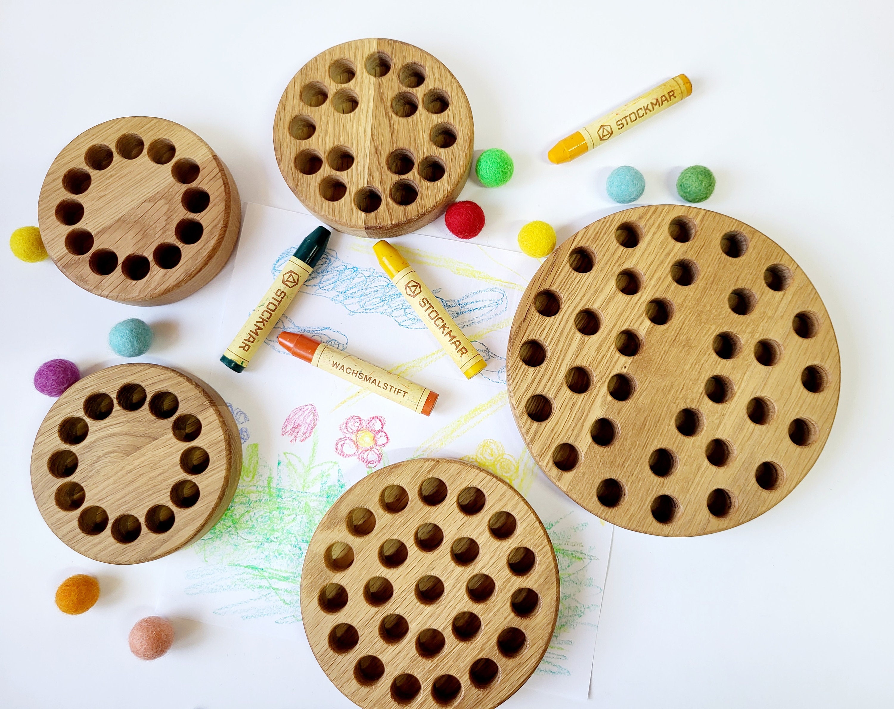Crayon Holder for 12 Stockmar Sticks Desk Organization Waldorf Crayon ...
