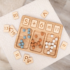 Math Tray 1-20 Learning Numbers Gift for Children Math Montessori ...