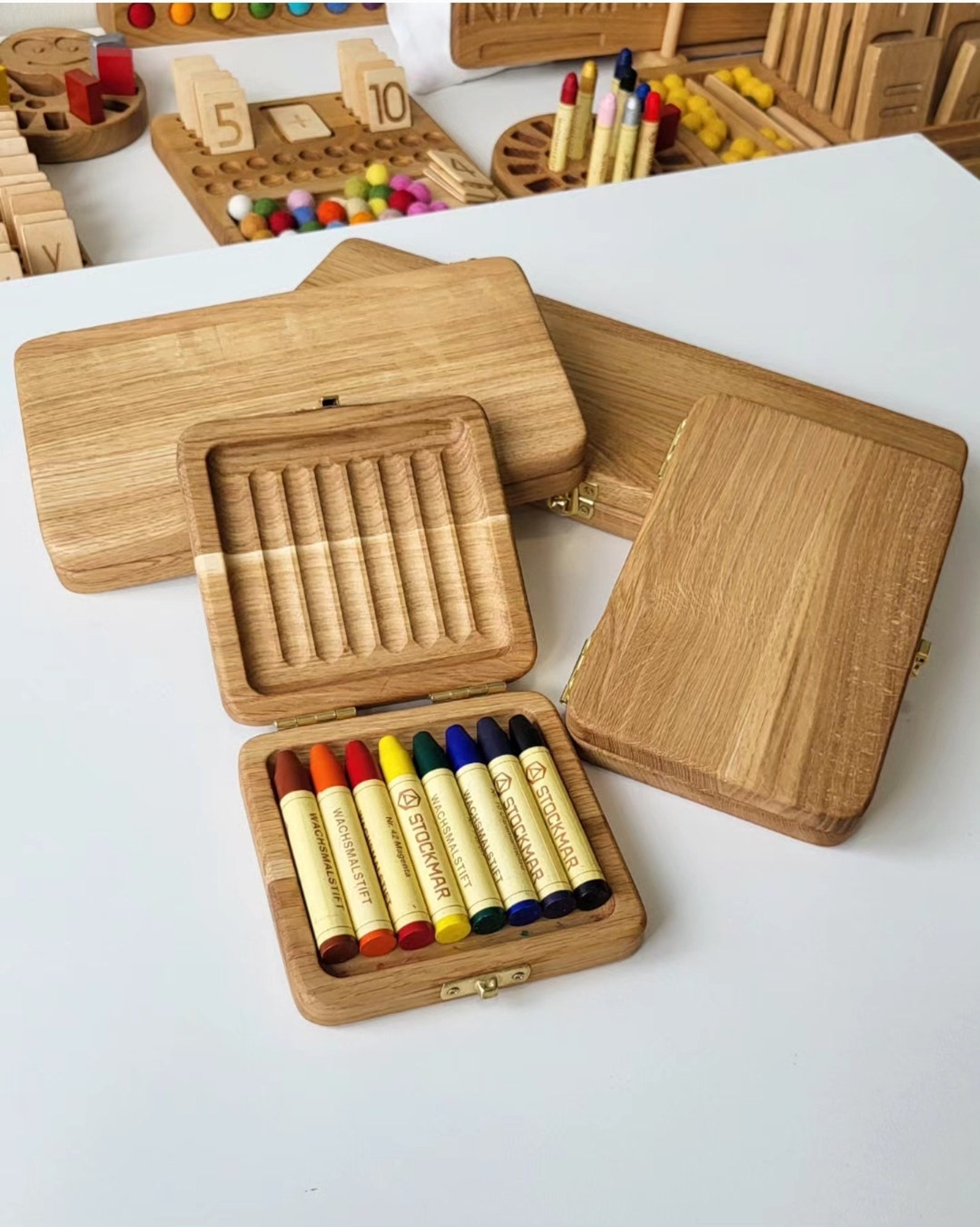 Stockmar Crayon Holder Case for 8 Sticks Waldorf Crayon Holder Gift for ...