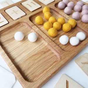 Montessori Math Board Count With Trays and Numbers Cards Waldorf ...
