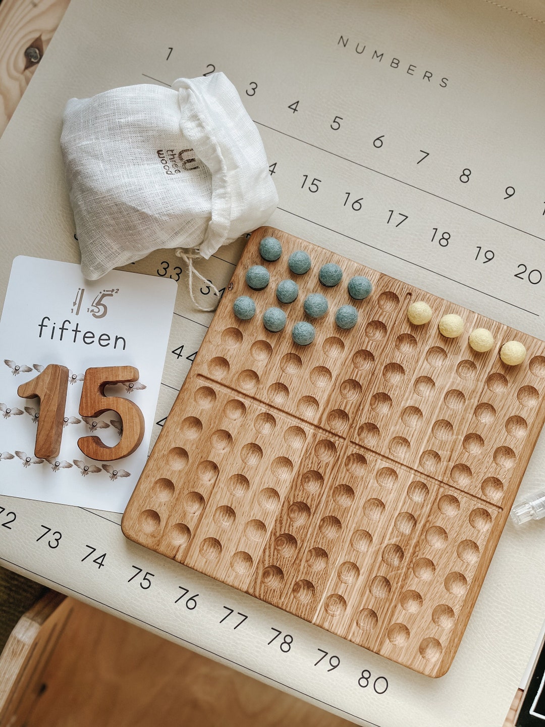 Montessori Hundred Board Math Manipulative Unique Gift for Kid Learning ...