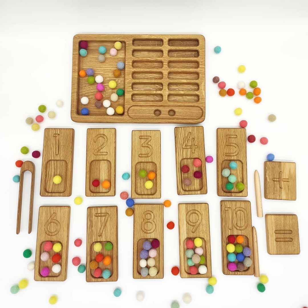 Gift for Kids Reversible Number Trays Counting Writing Learning Numbers ...