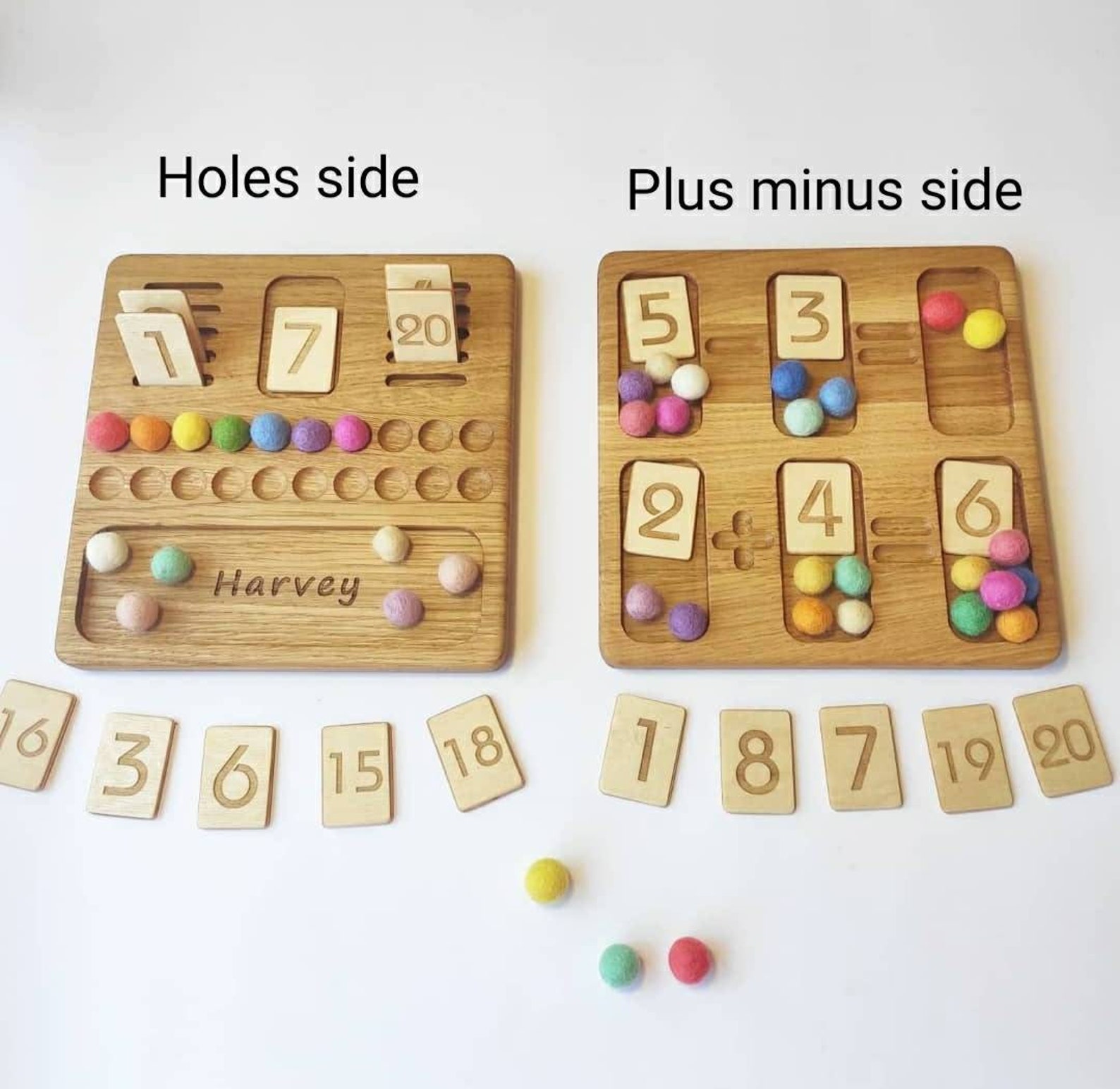 Wooden Math board 1-20 with set of numbers cards Math Game | Etsy