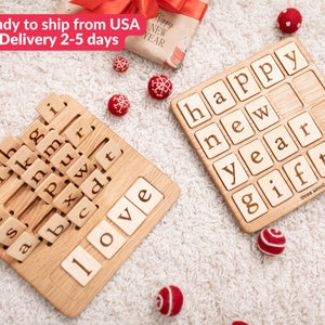 Wooden Alphabet Set Handmade Wood Letters Movable Alphabet Montessori ...
