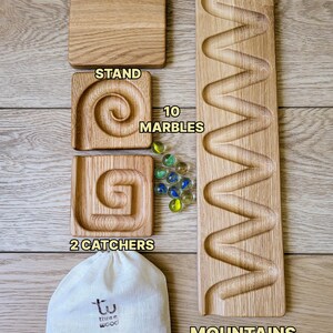 Wooden Marble Run Race Marble Machine Winding Track Set Wooden Ball Run ...