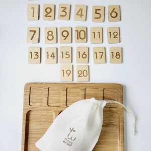 Montessori Math Tray+number Cards Natural Learning Toys Child Gift ...