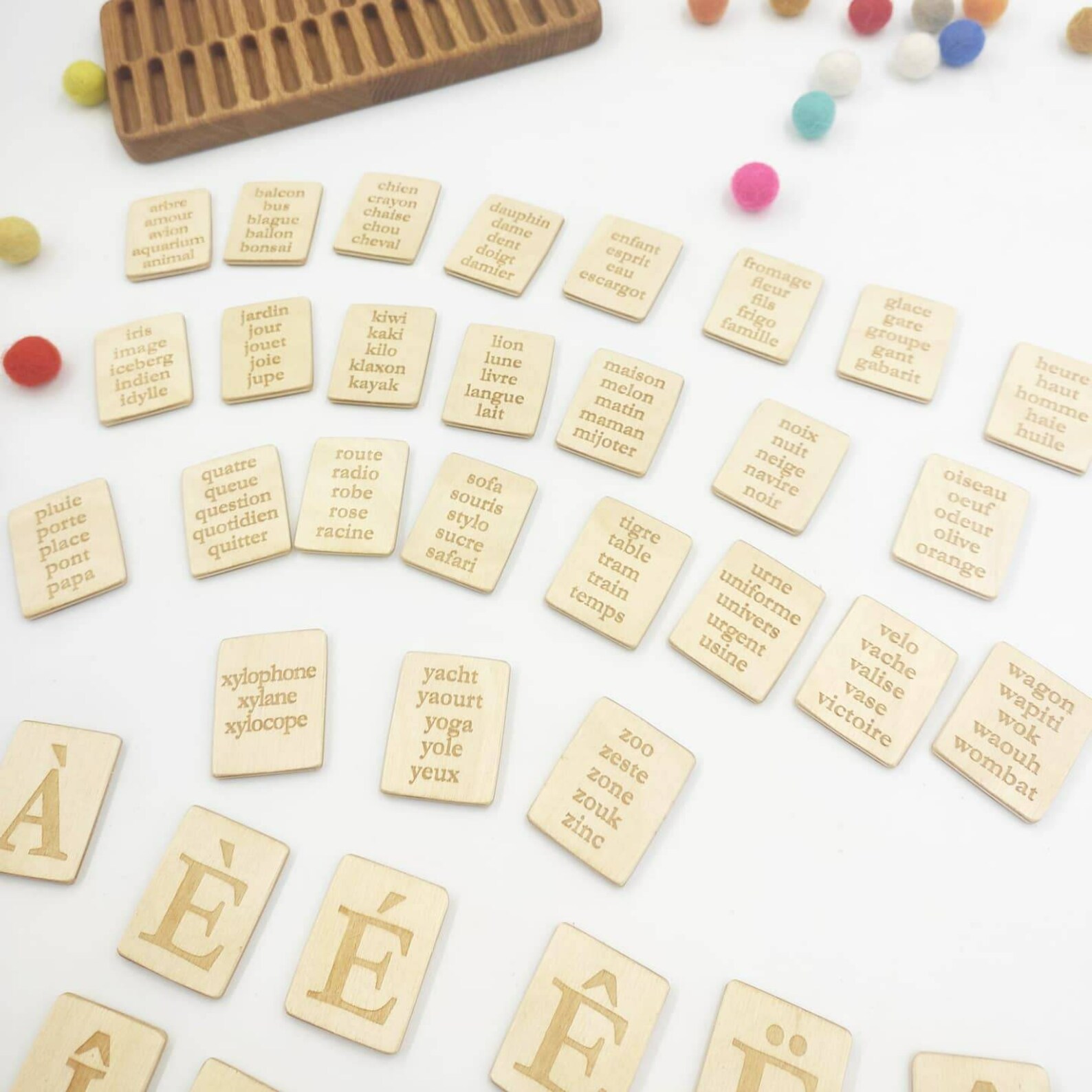 French Alphabet Cards With Holder Uppercase and Lowercase - Etsy