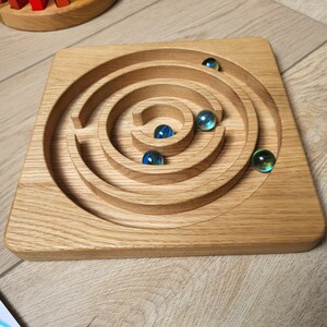 Wooden Maze Labyrinth Game Educational Toy Gift for Kids Waldorf Marble ...