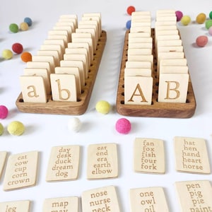 Alphabet Tiles English Uppercase and Lowercase Letters Cards With ...