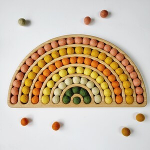 Gift for Kids Montessori Rainbow Sorting Board With Deeper Stripes ...