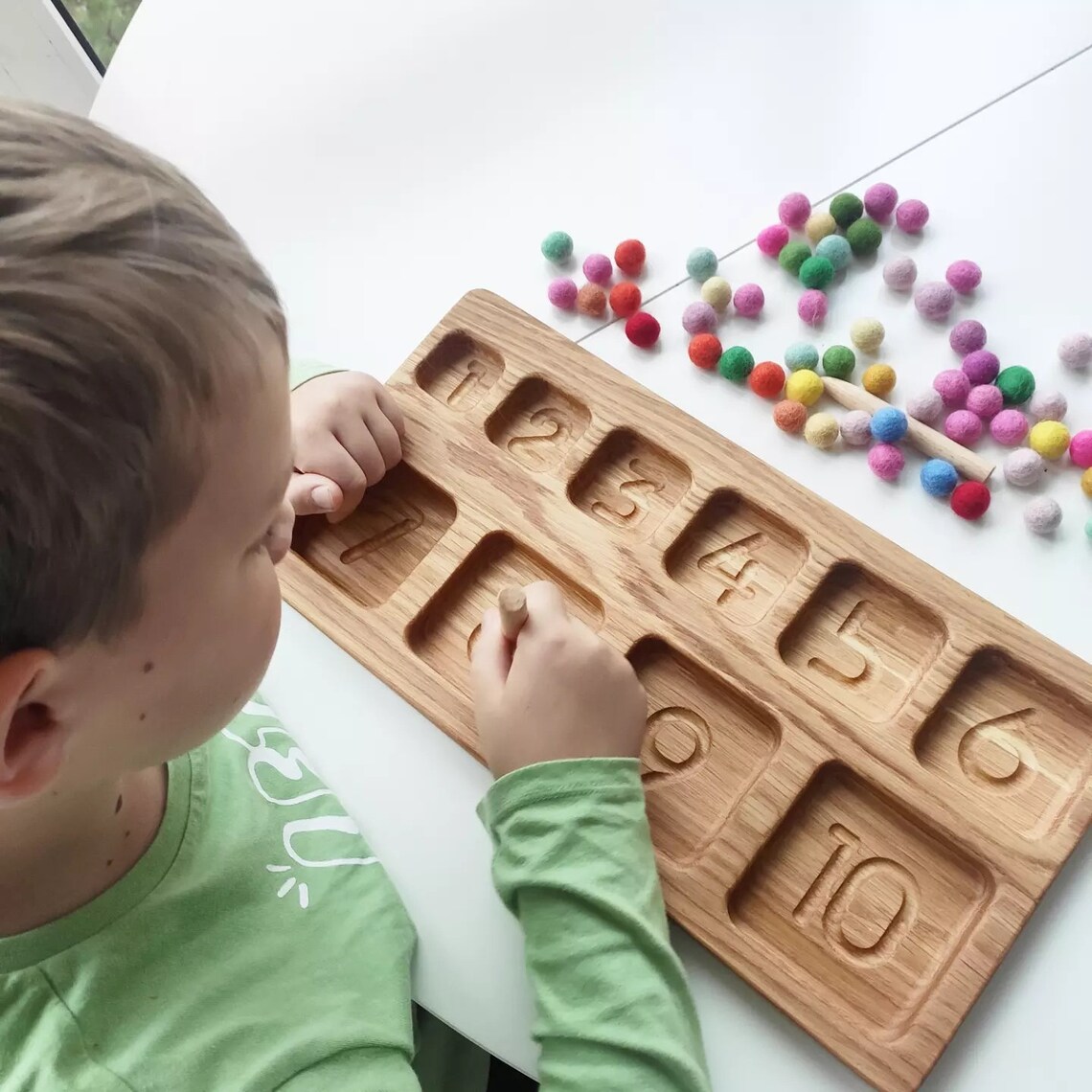 Montessori Sorting Tray Learning Numbers Counting Kids Educational ...
