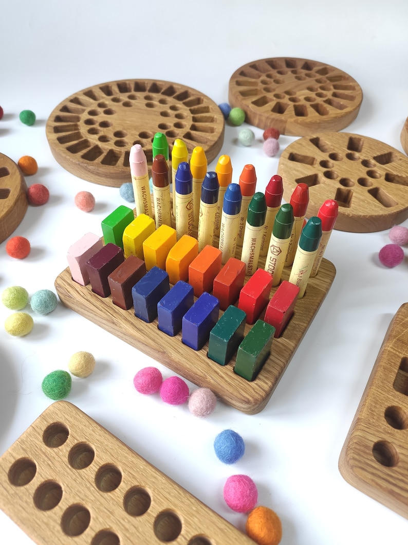 Waldorf Stockmar Crayon Holder for 16 Blocks and 16 Sticks Rectangular ...
