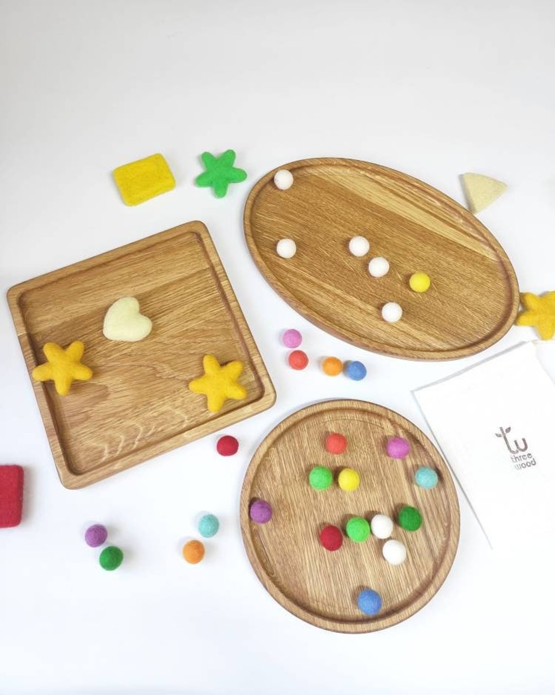 Montessori Sorting Tray Wooden Tray Catch All Tray Tinker Tray Loose ...