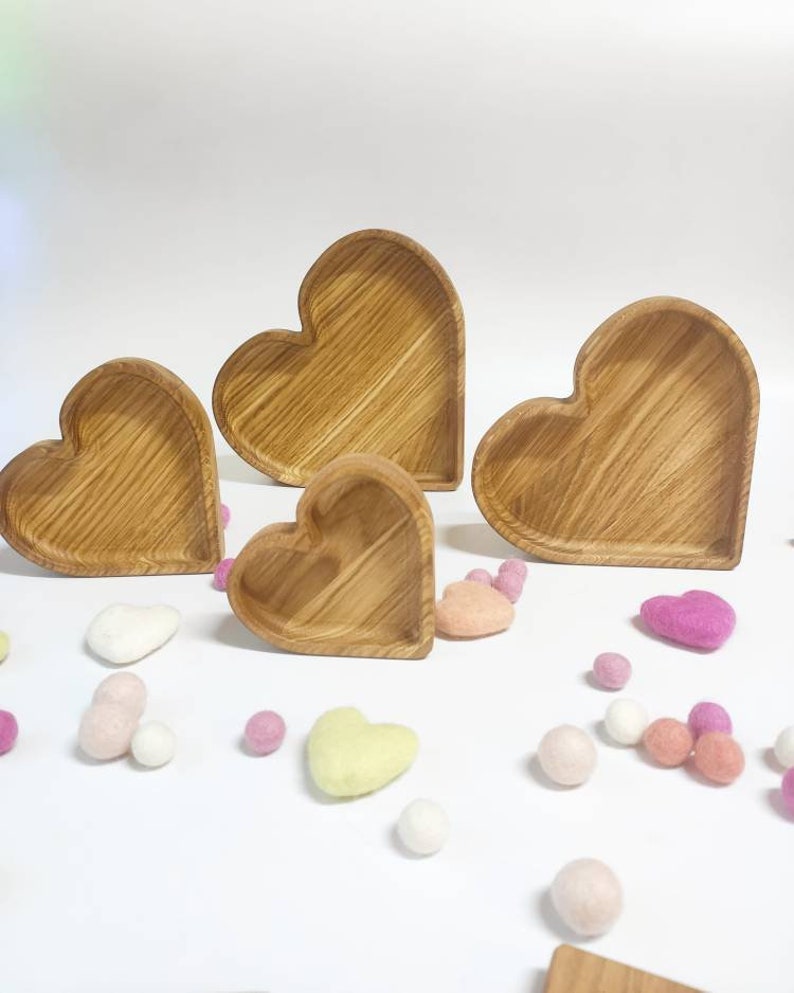 Valentines Day Gift, Wooden Heart Shaped Trays, Sensory Sorting Tray ...