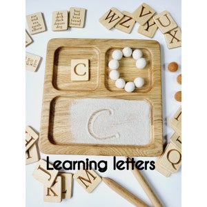 Montessori Sorting Tray Number Letters Cards Color Sorting Composition ...