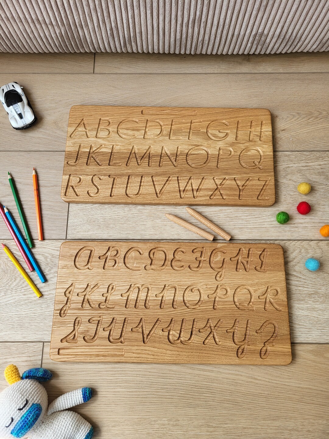 Montessori Gift Set 2 Alphabet Tracing Boards Reversible Printed ...