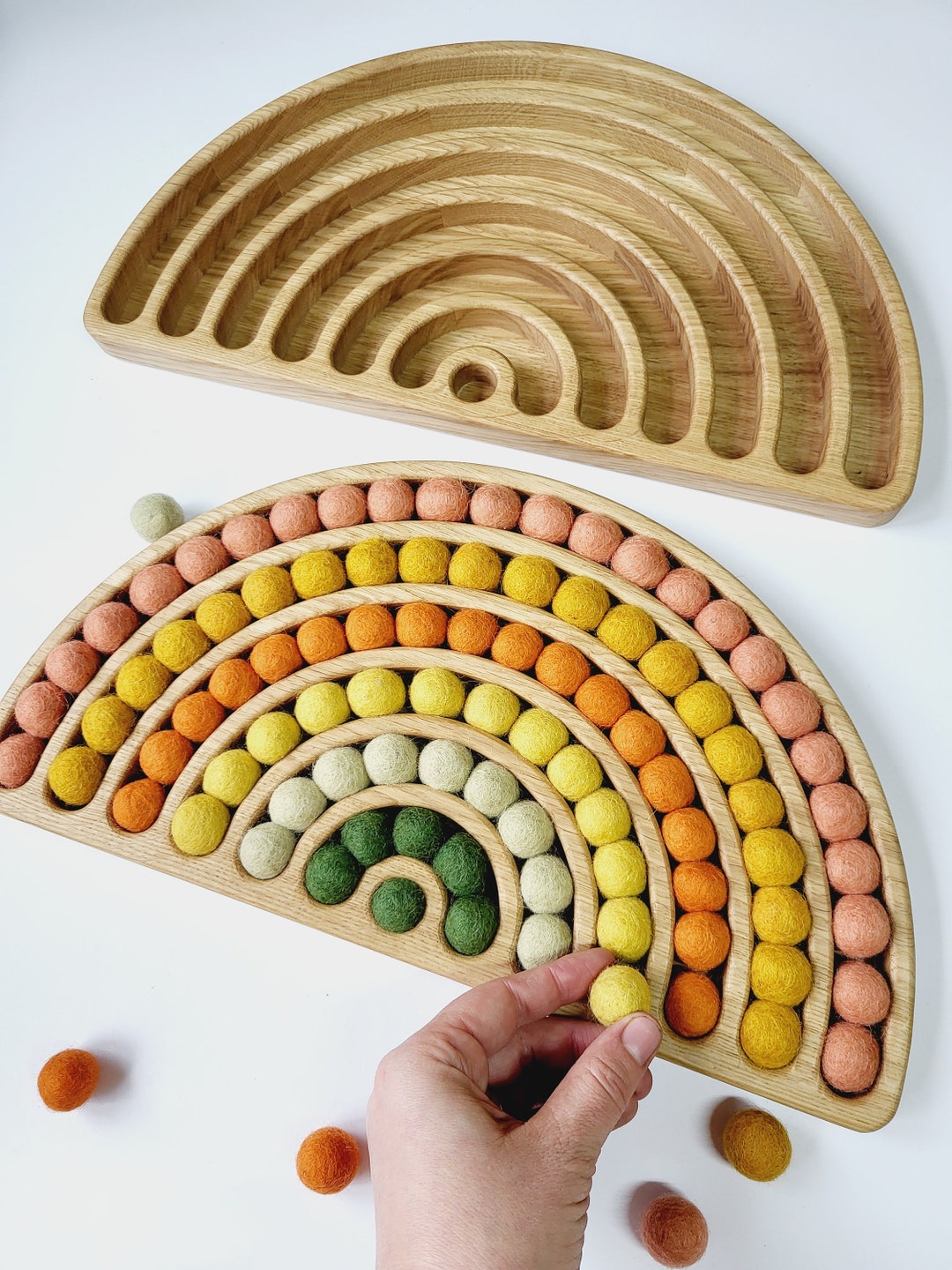 Gift for Kids Montessori Rainbow Sorting Board With Deeper Stripes ...