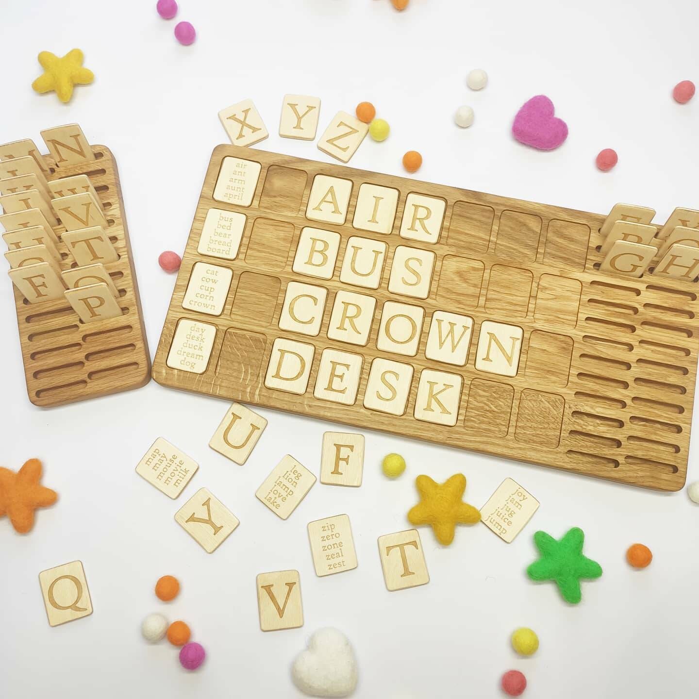 English Alphabet Board With Uppercase Flash Cards Tiles Educational ...