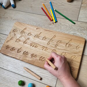 Montessori Alphabet Cursive Tracing Board Reversible Lowercase ...