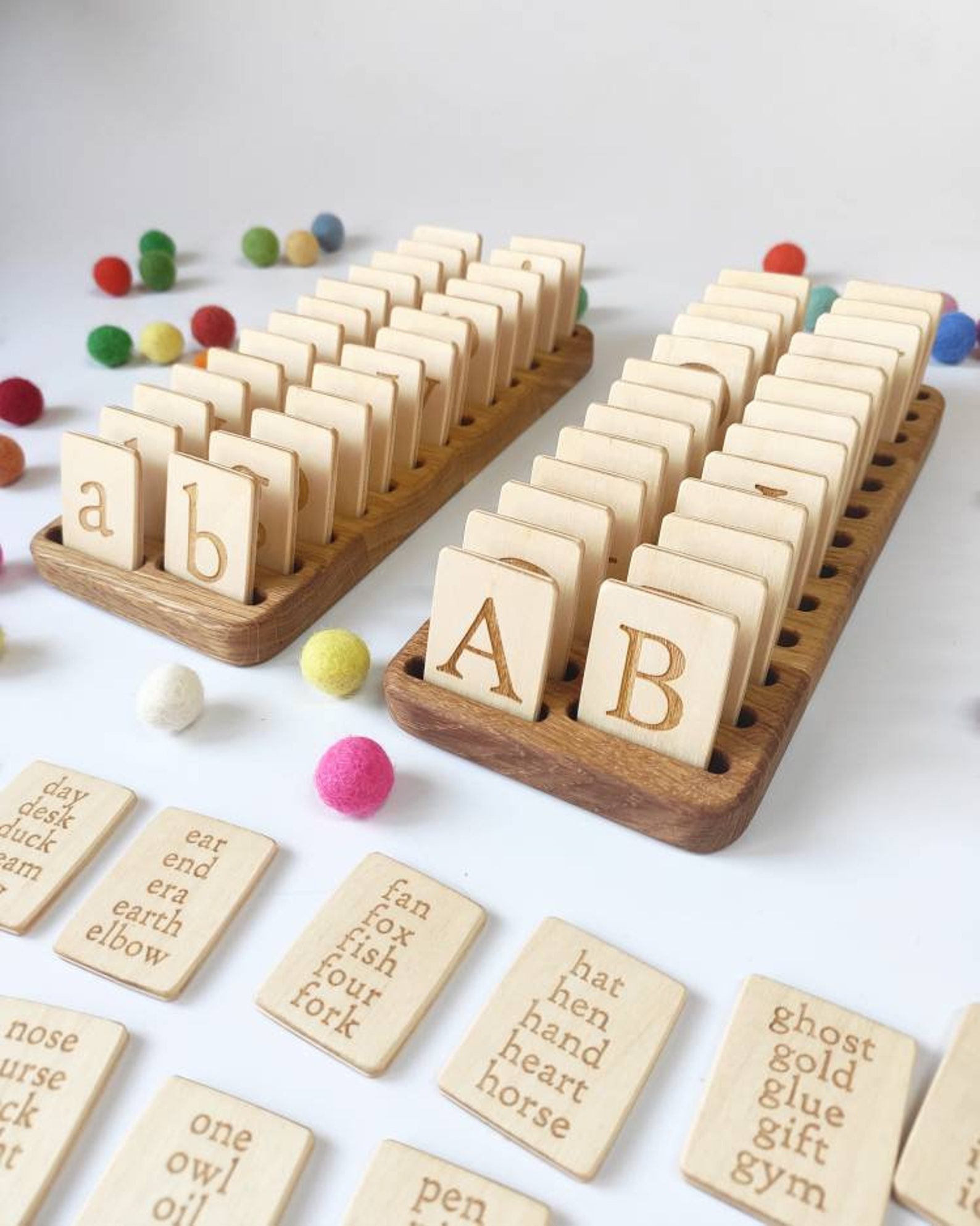 Alphabet Tiles English Uppercase and Lowercase Letters Cards With ...