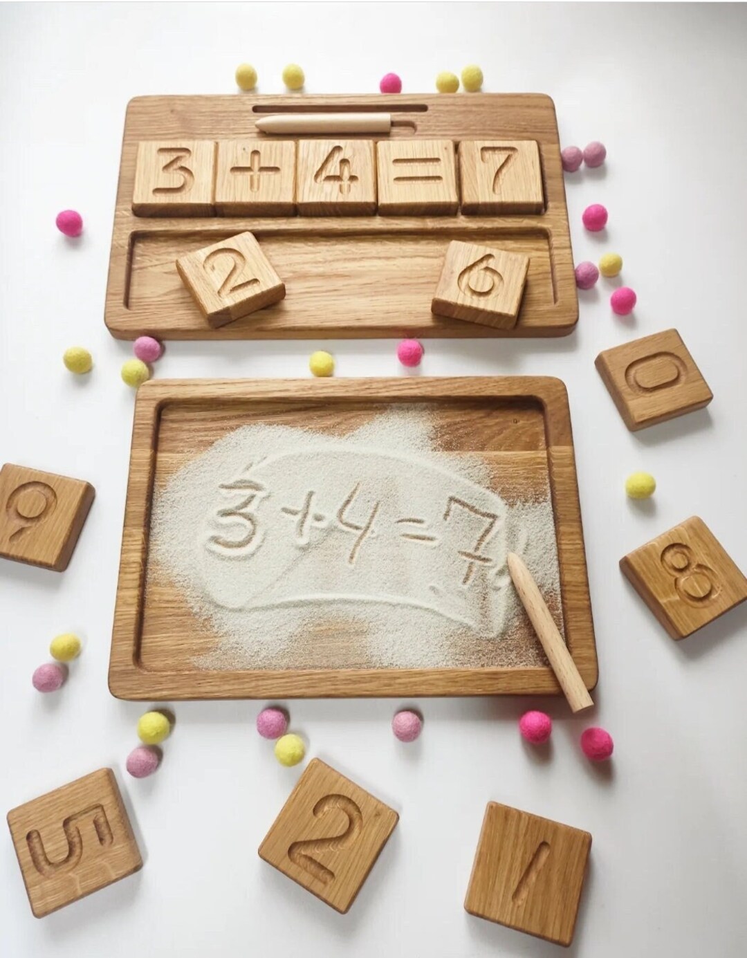 Montessori Numbers Reversible Blocks or Cards With Sand Tray ...