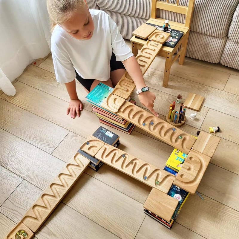 Marble Wood Run Toy - Etsy