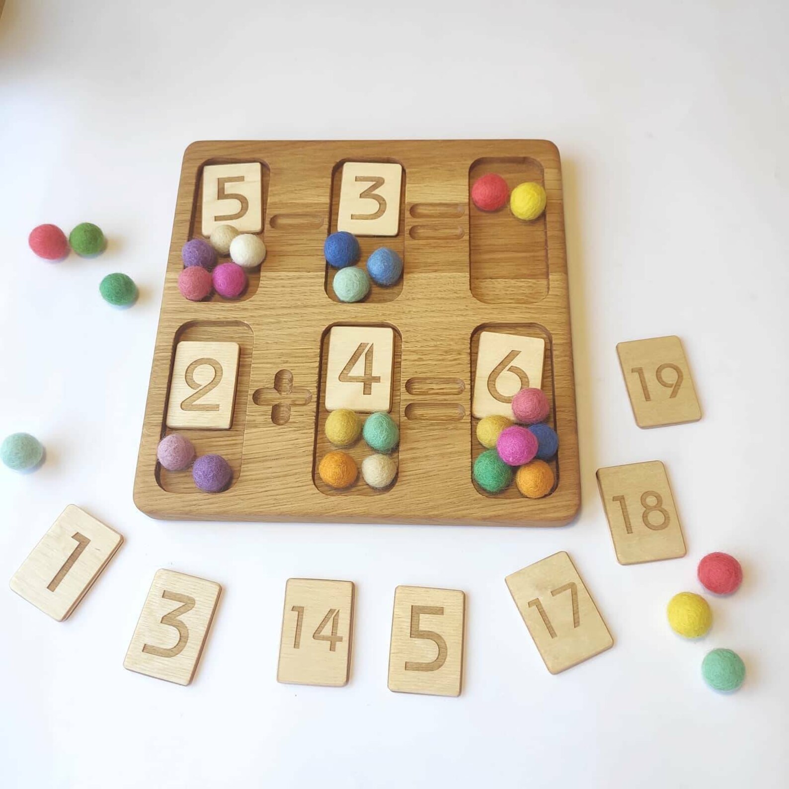 Montessori color sorting tray with number cards | Etsy
