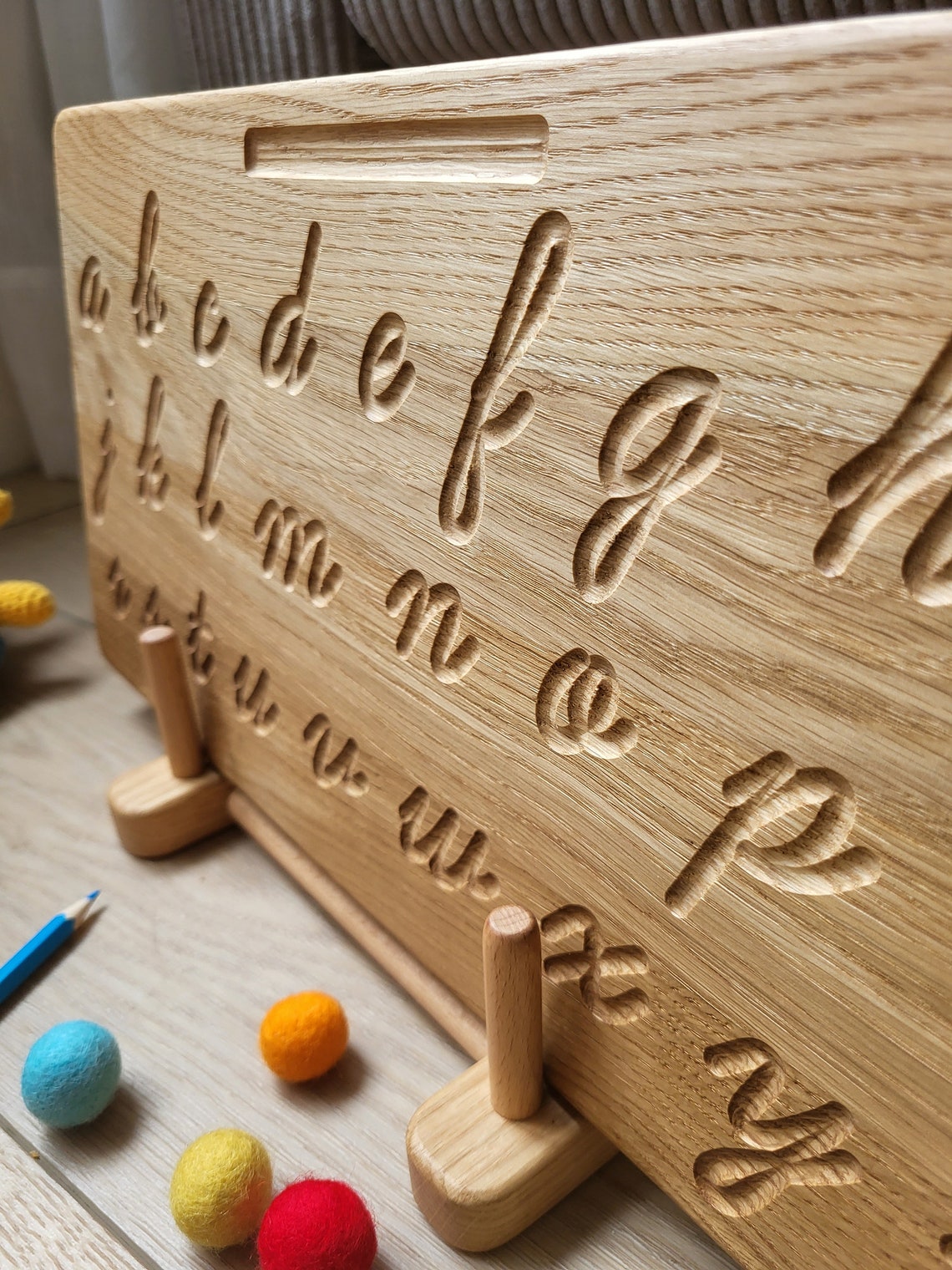 Montessori Alphabet Cursive Tracing Board Reversible Lowercase ...