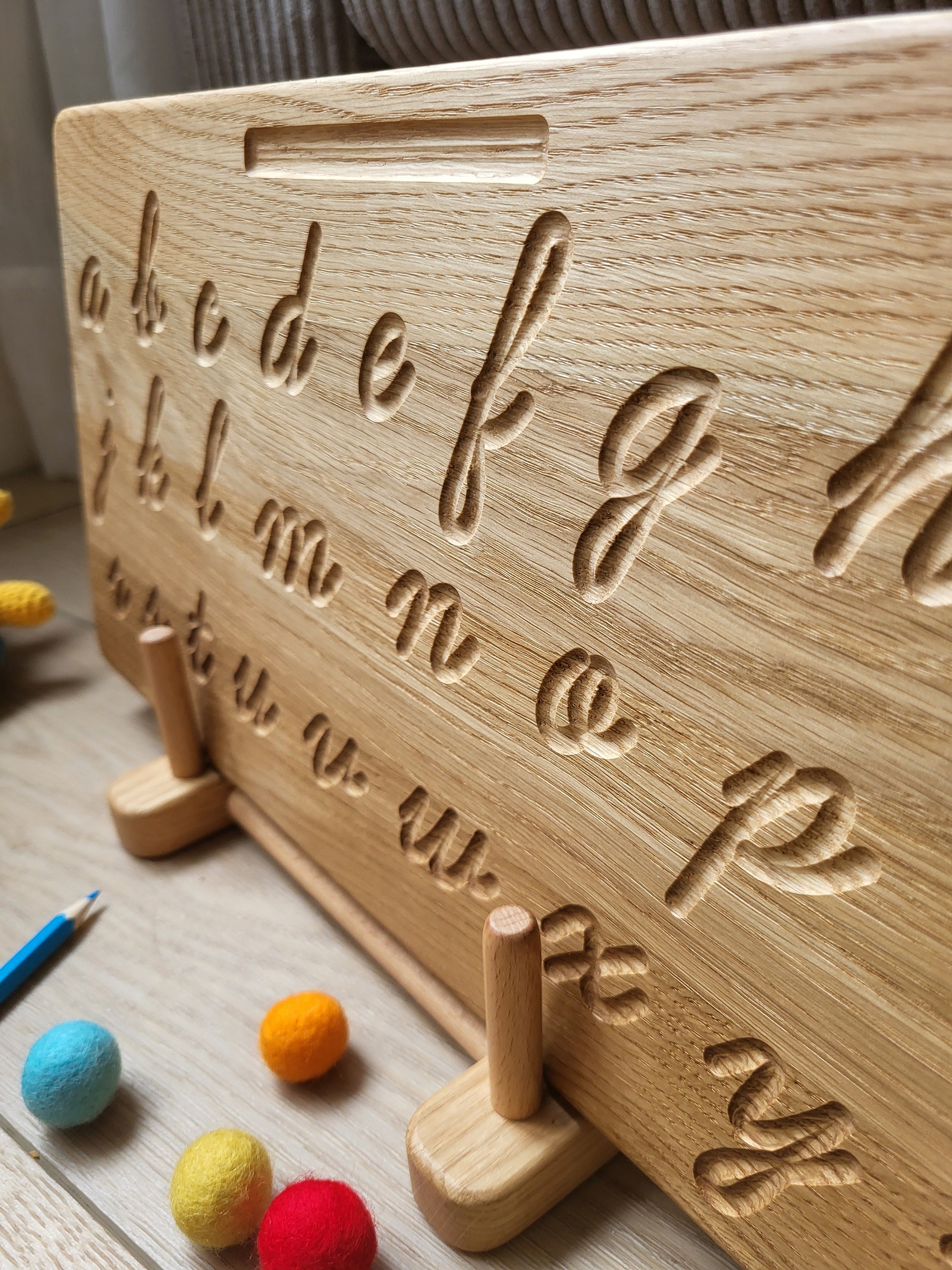 Montessori Alphabet Cursive Tracing Board Reversible Lowercase ...