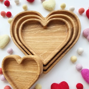 Wooden Snack Plate, Heart Shaped Trays, Sensory Sorting Tray, Jewelry ...