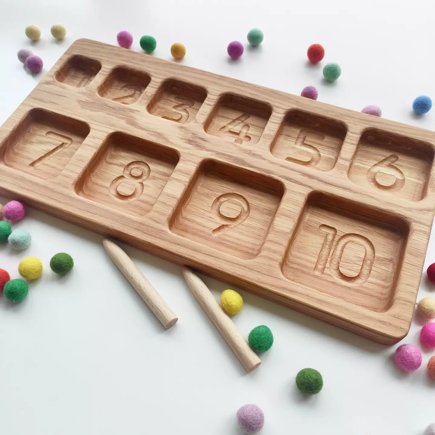 Montessori Sorting Tray Learning Numbers Counting Kids Educational ...