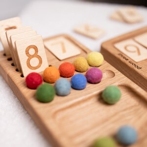 Montessori Math Board With Cards 1-10 Mathematics Birthday Gift for ...