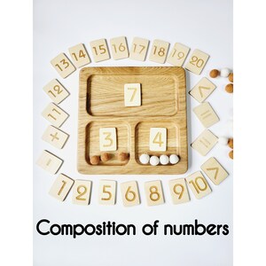 Montessori Sorting Tray Number Letters Cards Color Sorting Composition ...