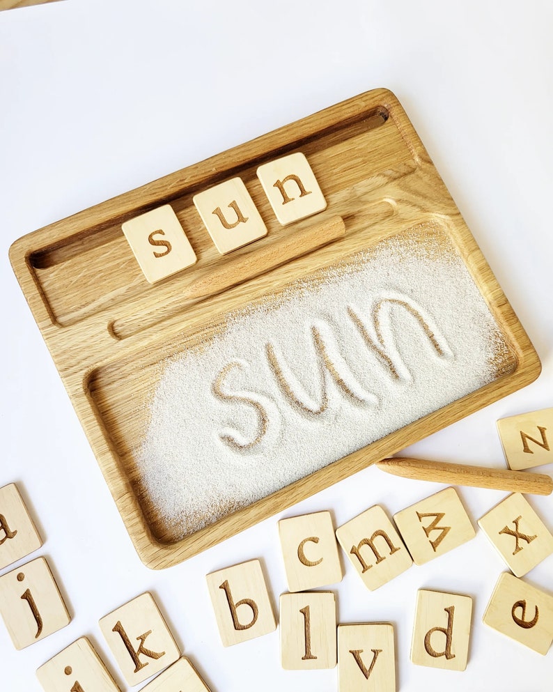 Montessori Sand Tray With Letter Cards English Lowercase Letters ...