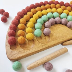 Rainbow Tracing Board With 5 Stripes With Waldorf Colors Felt Balls ...