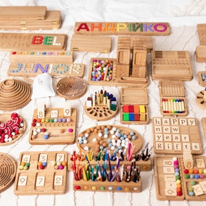 Montessori Math Board With Cards 1-10 Mathematics Birthday Gift for ...