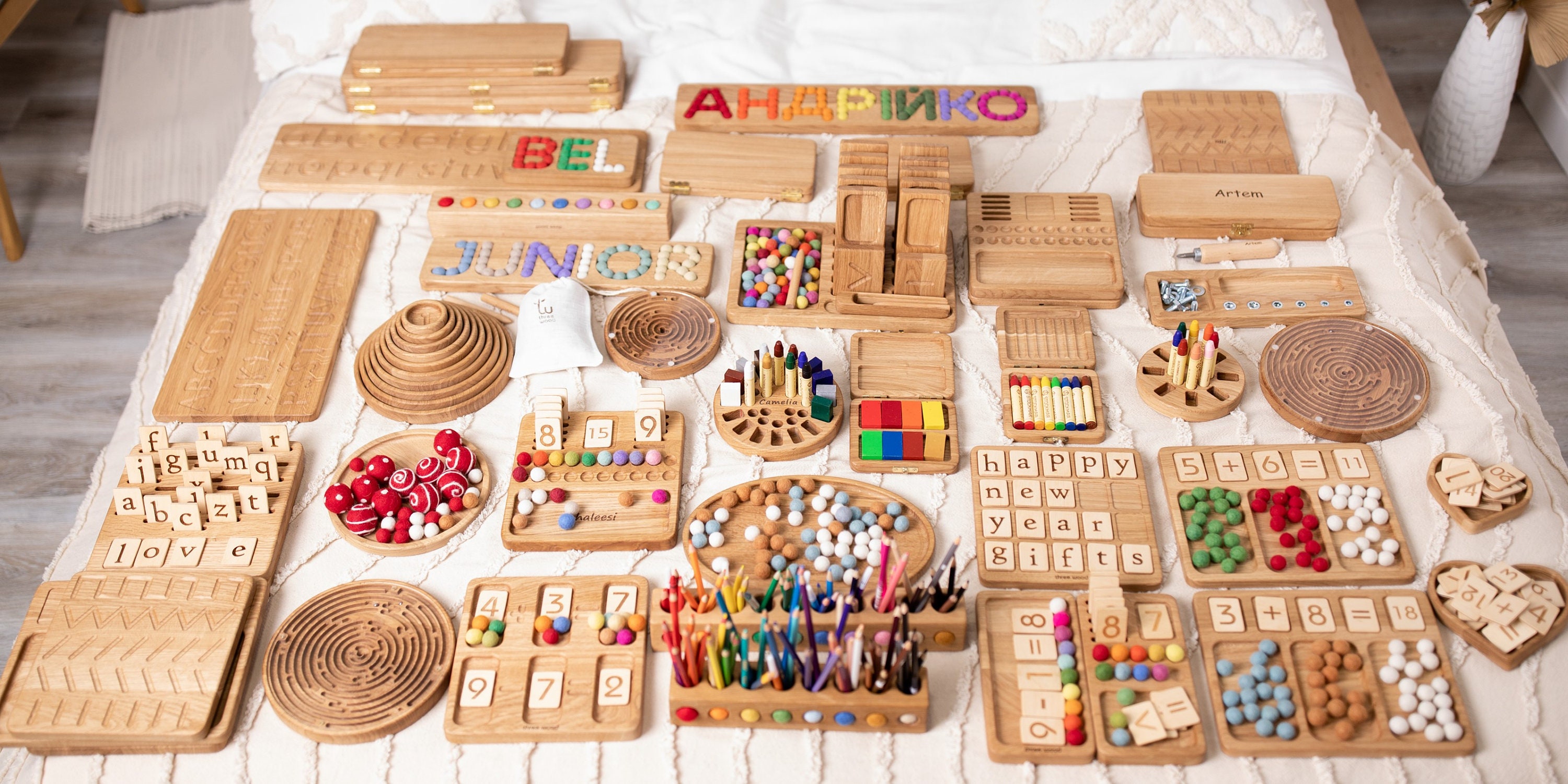 Montessori Math Board With Cards 1-10 Mathematics Birthday Gift for ...