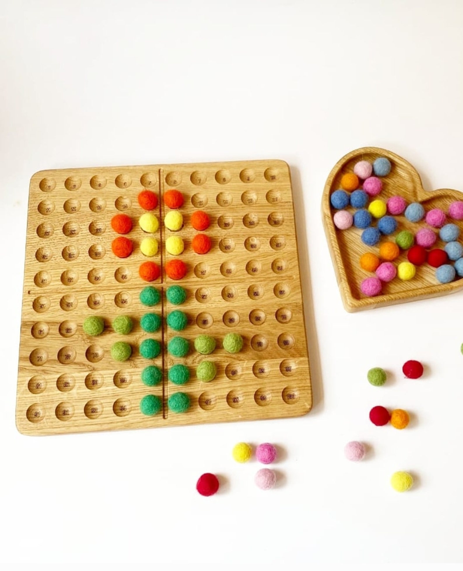 Montessori Hundred Board With Numbers 1-100 Gift for Kids Learning ...