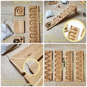 Gift for Kids Wooden Marble Run Race Marble Winding Track Set Wooden ...