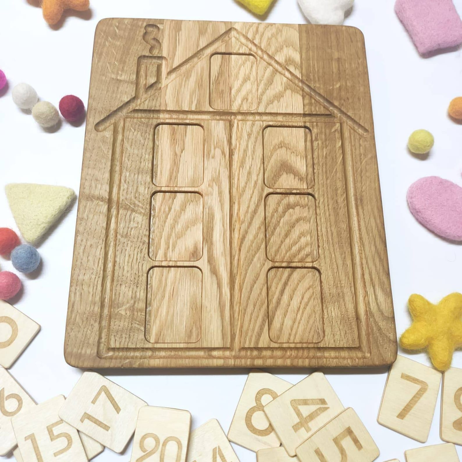 House Math Board With Set of Numbers Cards for Learn - Etsy