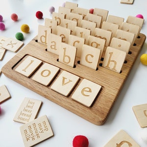 Wooden Alphabet Set Handmade Wood Letters Movable Alphabet - Etsy