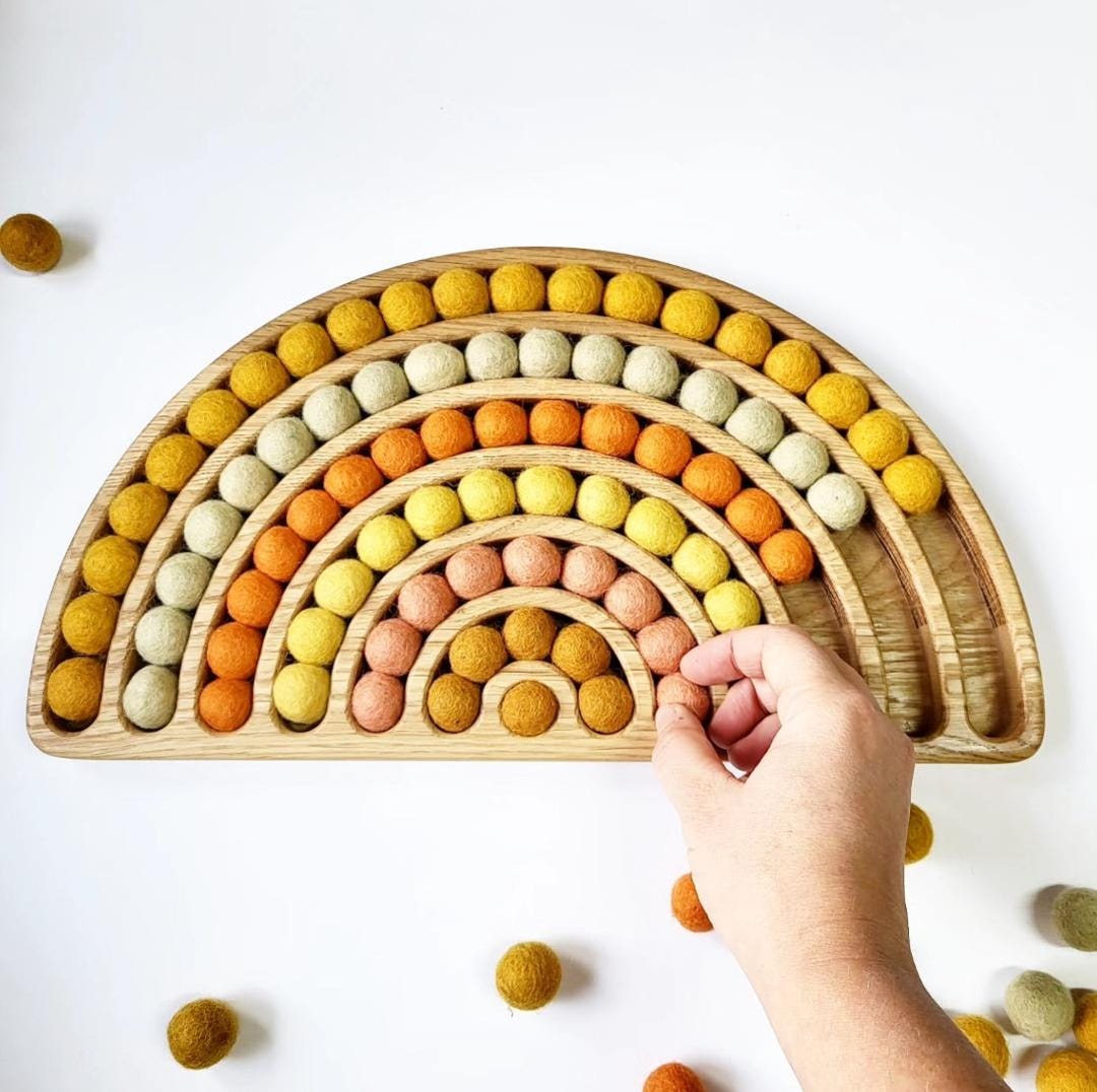 Gift for Kids Montessori Rainbow Sorting Board With Homeschool ...