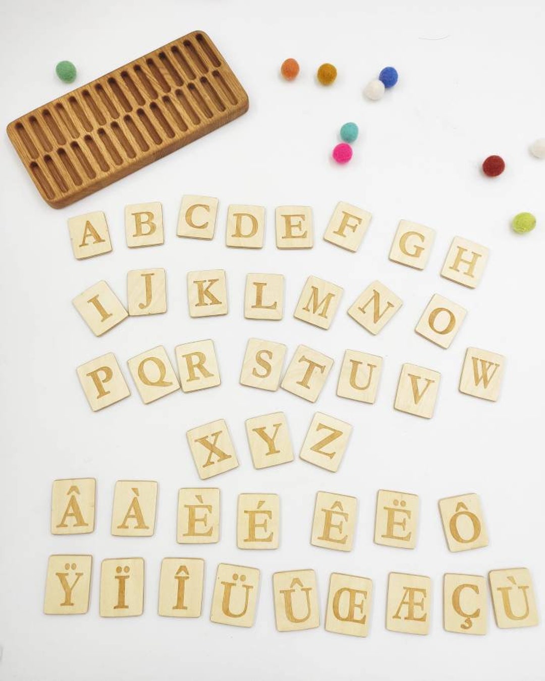 French Alphabet Cards With Holder, Uppercase and Lowercase, Montessori ...