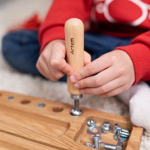 Montessori Screw Board Gift for Kids Screw Driver for Kids Wooden ...