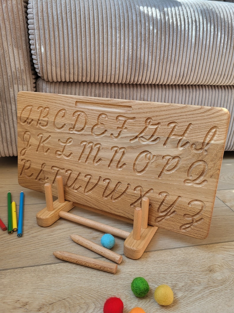 Montessori Alphabet Cursive Tracing Board Reversible Lowercase ...