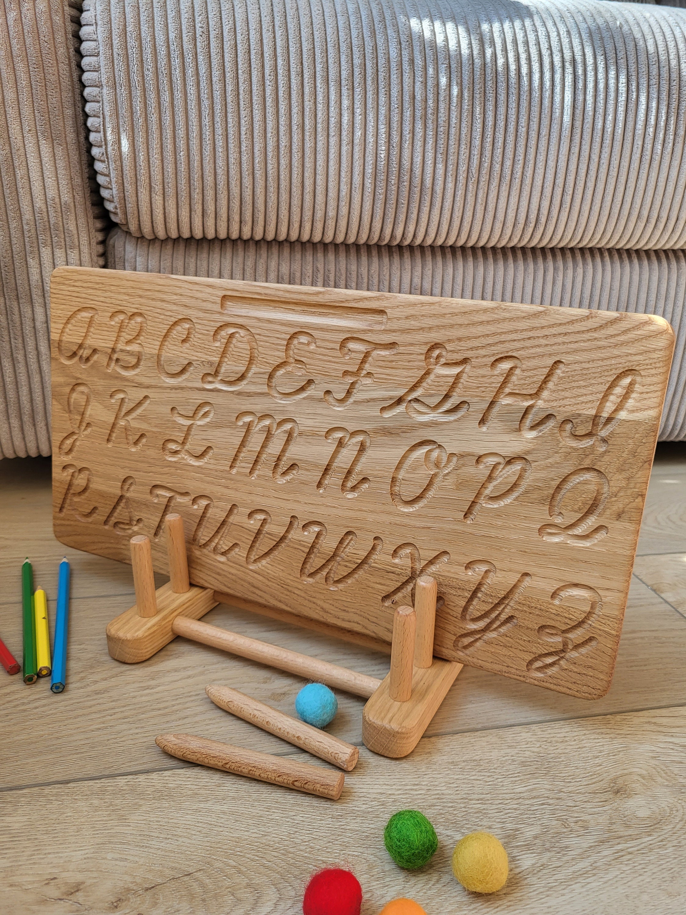 Montessori Alphabet Cursive Tracing Board Reversible Lowercase ...