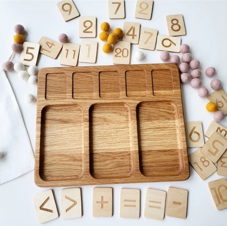 Montessori Math Board Count With Trays and Numbers Cards - Etsy